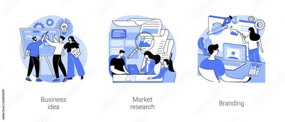 New startup project isolated cartoon vector illustrations se Stock ...