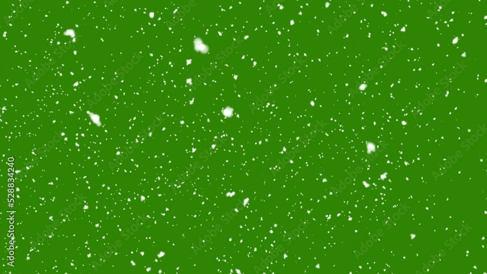 Snow falling on green screen background Stock Video | Adobe Stock