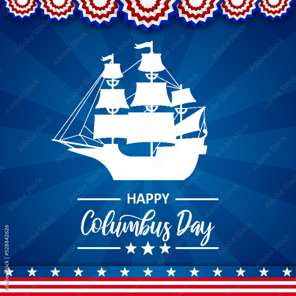 Happy Colombus Day Social Media Post Instagram Template Background