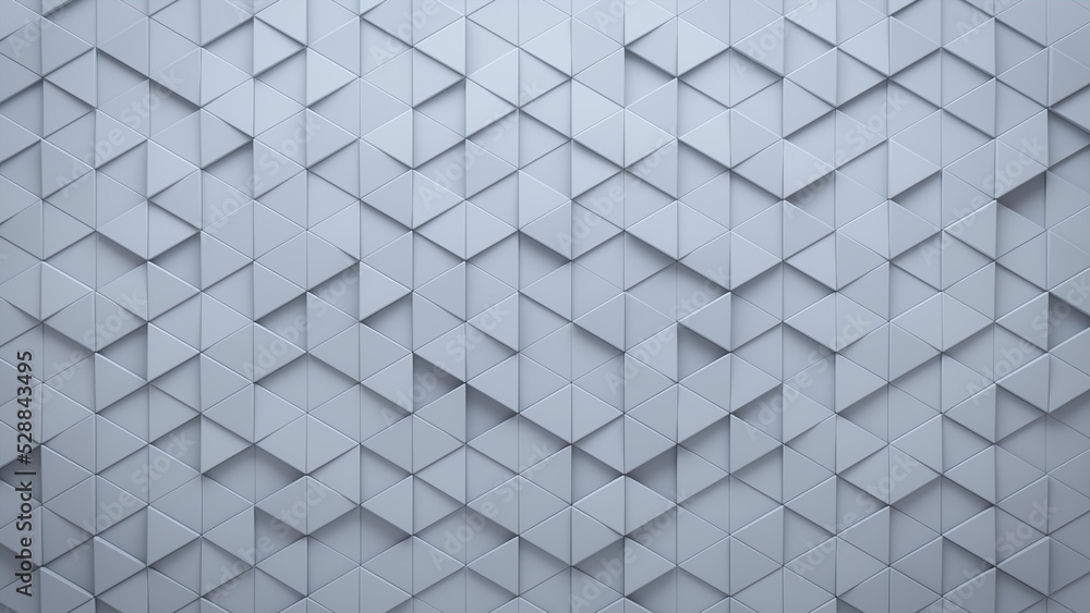 Futuristic, Triangular Mosaic Tiles arranged in the shape of a wall ...