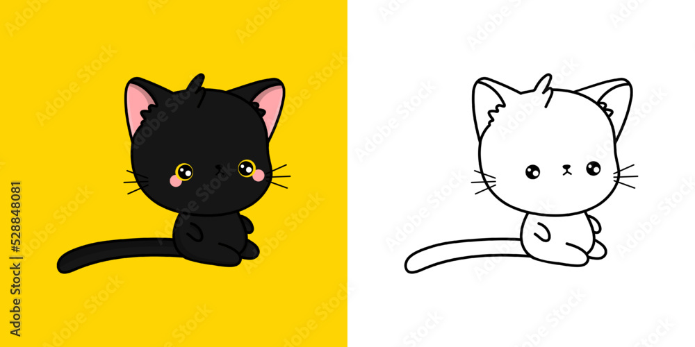 Cute Bombay Cat Clipart Illustration and Black and White. Funny Clip ...