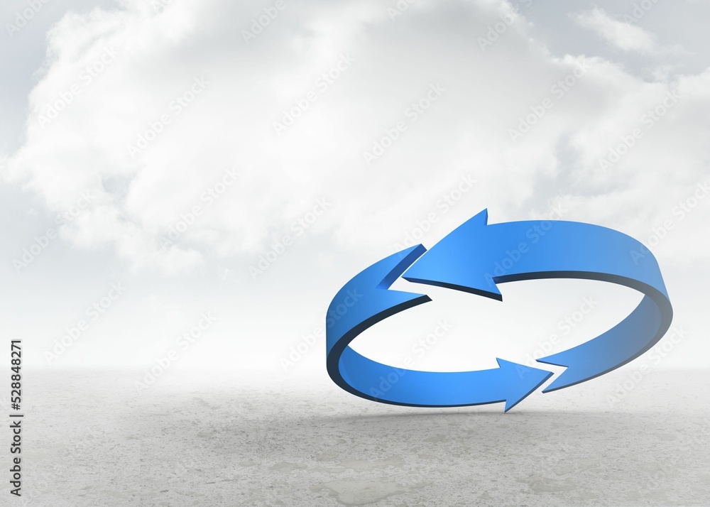 Blue arrow in a desert landscape Stock Illustration | Adobe Stock