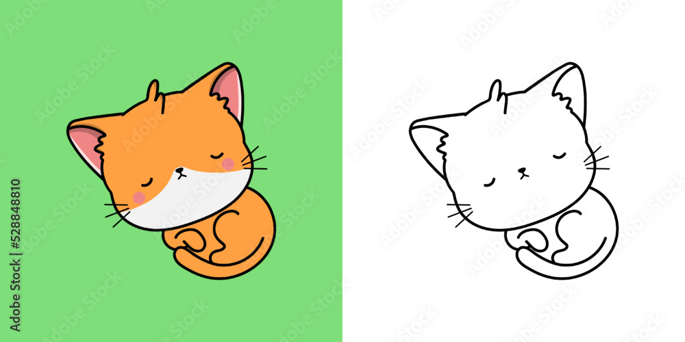 Cute Baby Cat Clipart Black