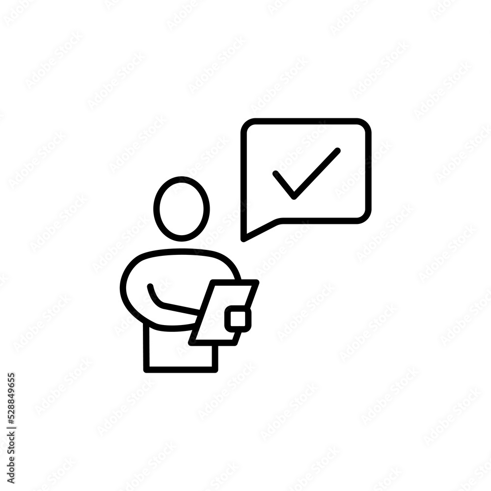 Approved process concept line icon. Simple element illustration ...