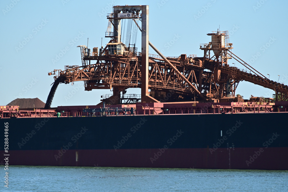 Loading Berthed Iron Ore Ship Port Hedland Western Australia Stock ...