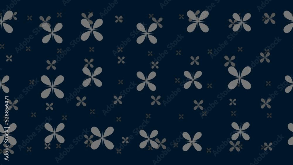 Abstract star symbols float horizontally from left to right. Parallax ...