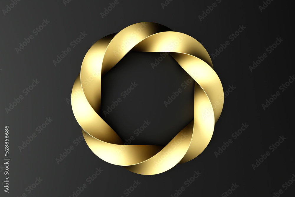 Mobius strip ring sacred geometry. Spatial figure with upturned ...