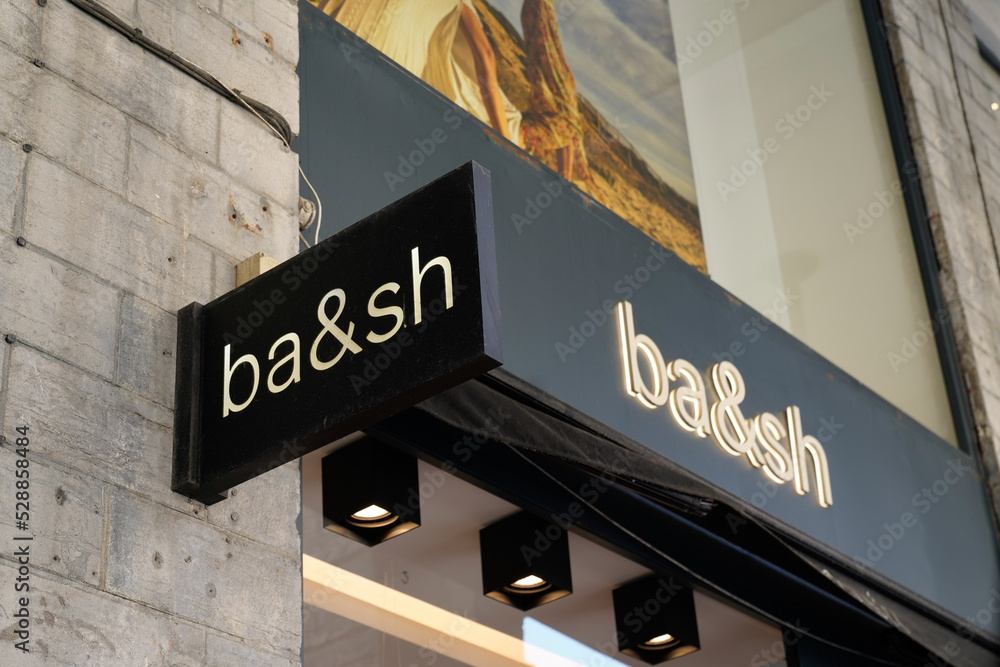 ba&sh logo sign and brand text on store facade clothing shop entrance ...