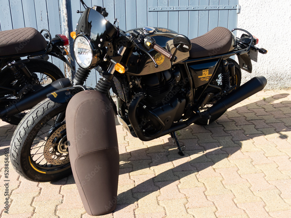 Royal Enfield black gold logo sign on motorcycle 120 th limited edition ...