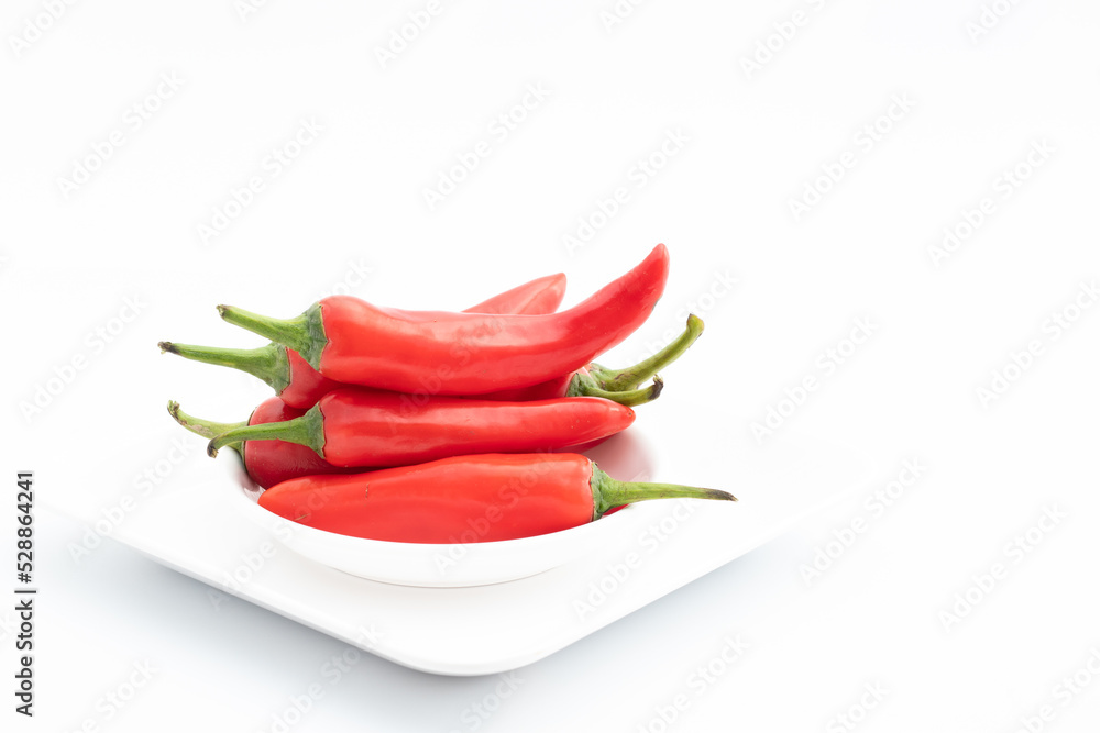Group Of Stacked Traditional Fresh Red Chilli Also Known As Moti Teekhi ...