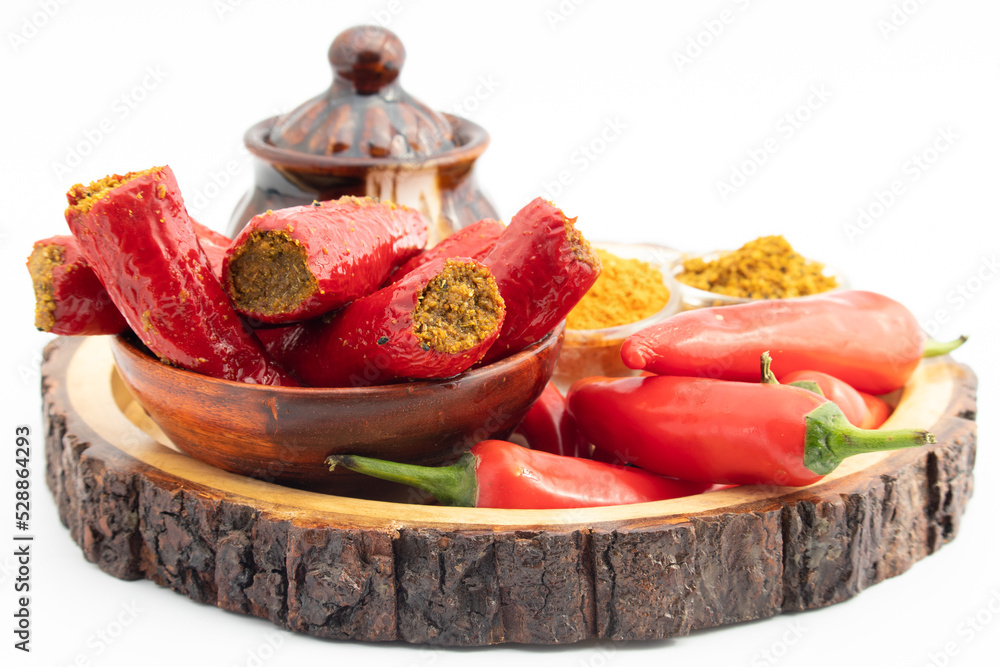 Traditional Homemade Red Chilli Pickle Also Known As Moti Teekhi Lal ...