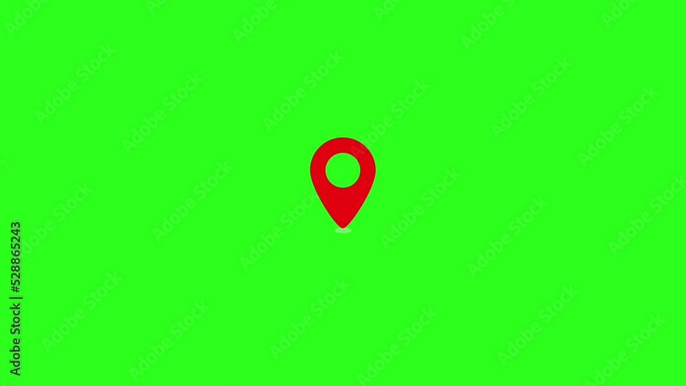 Location Pin pointer on Map animated cartoon on Green screen background ...
