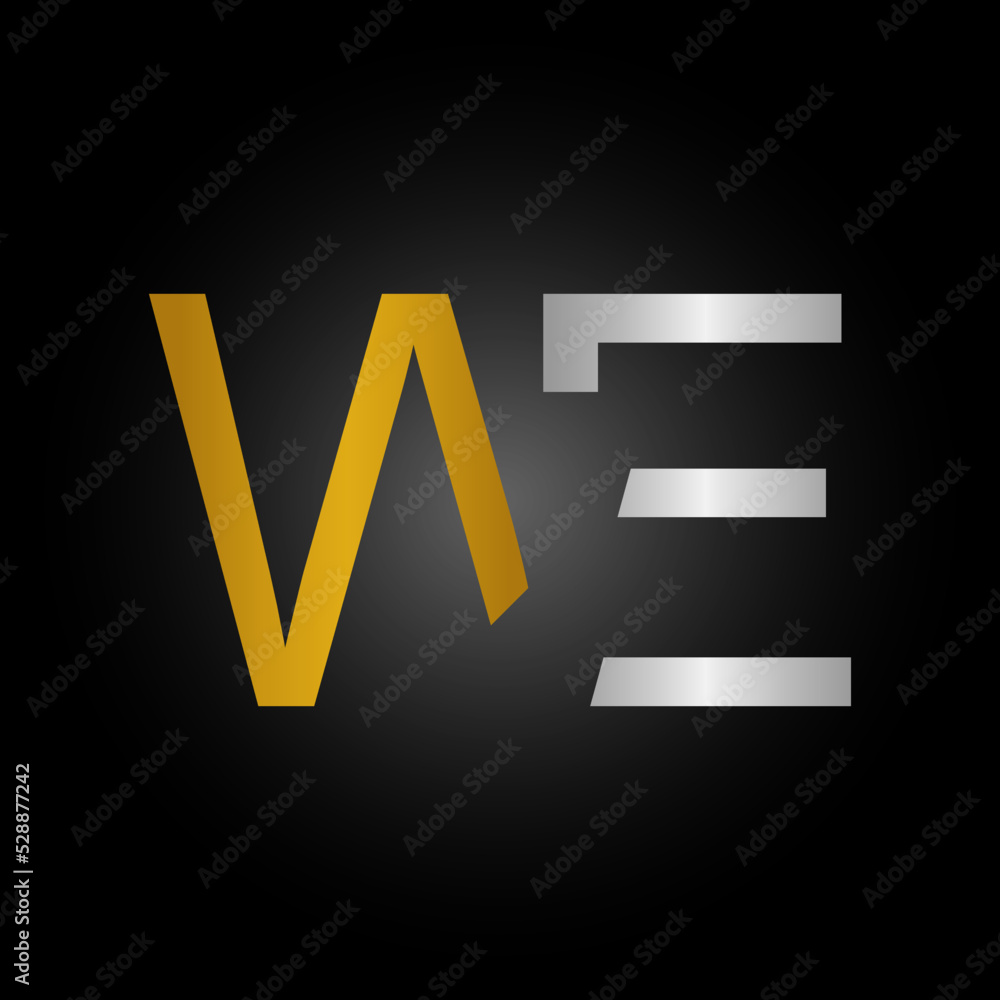 Initial WE Letter Logo With Modern Typography Vector Template. Creative ...