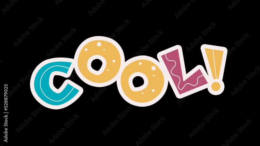 Animated positive exclamations Cool Great Wow Yes Stock Video | Adobe Stock