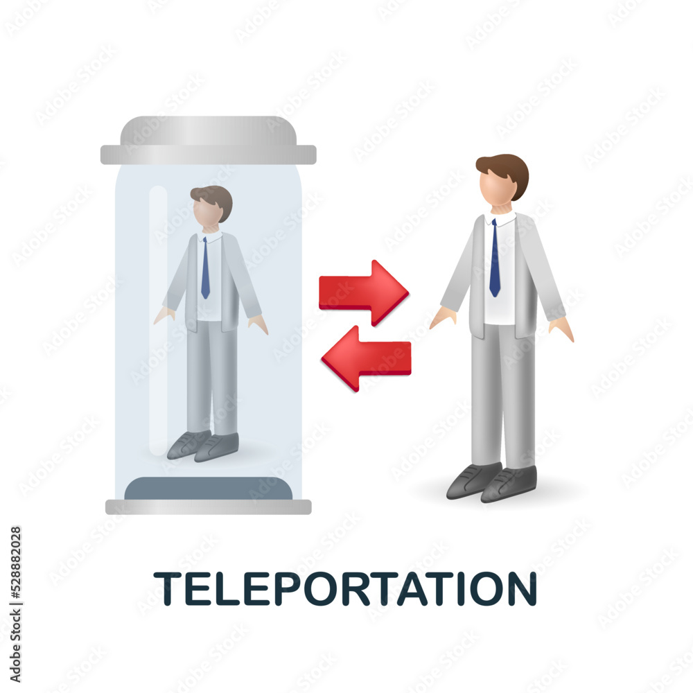 Teleportation icon. 3d illustration from artificial intelligence ...