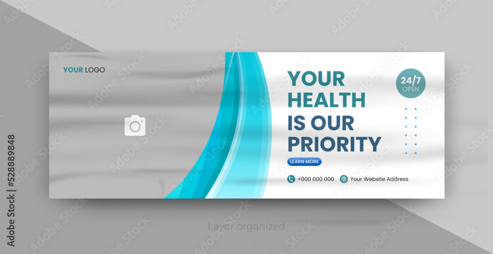 Medical health banner cover design, Modern banner design with color ...