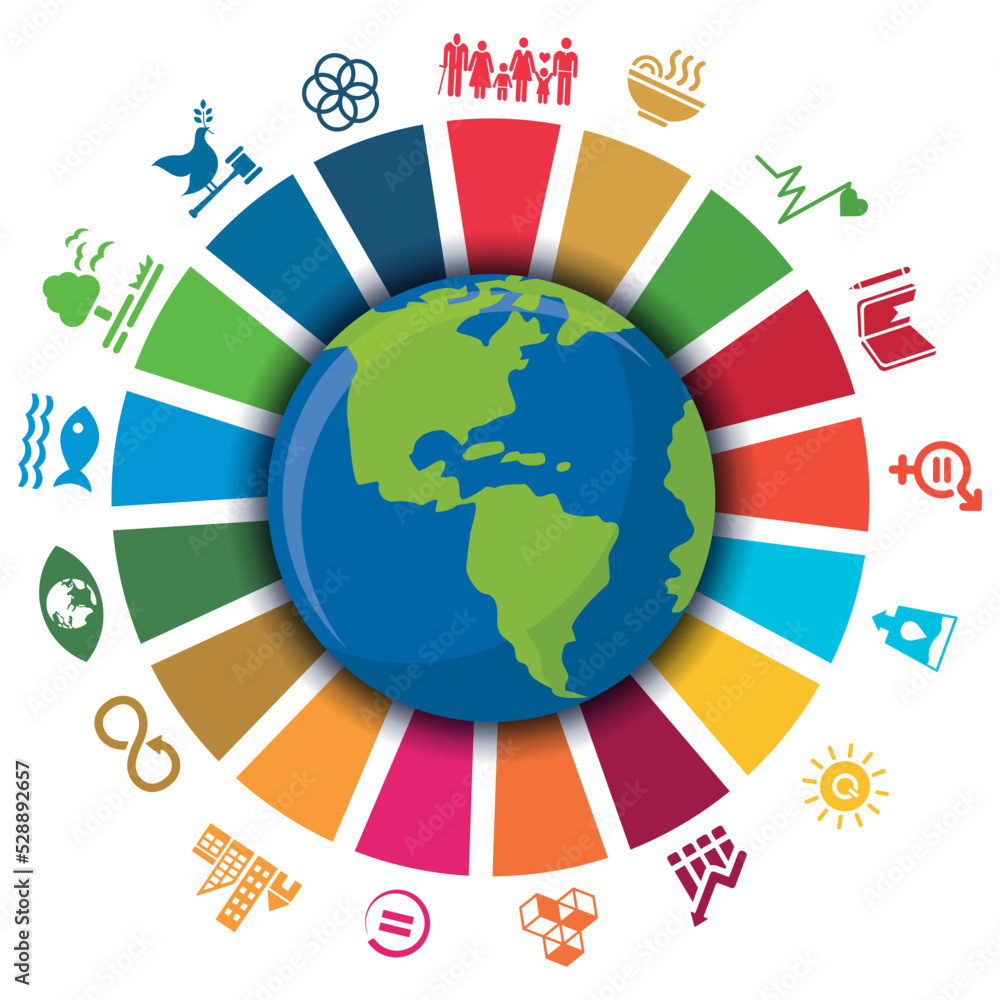 Sustainable Development colorful Wheel vector design. Corporate social ...