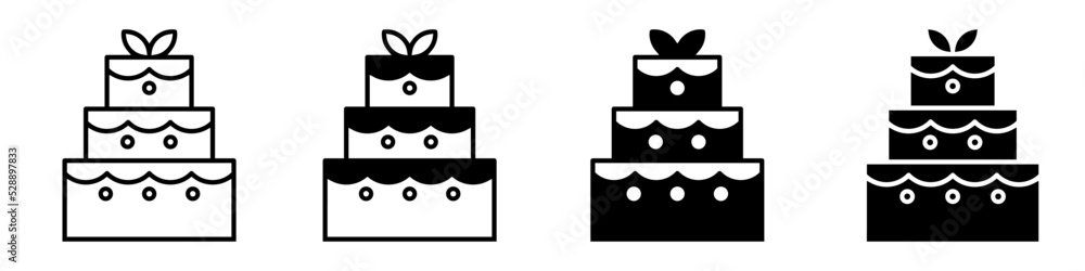 Cake icon vector set. dessert illustration sign collection. sweet ...