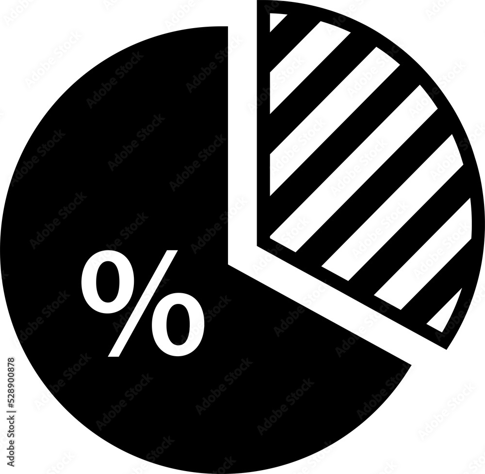 Isolated icon of a pie chart. Concept of market share, percentage and ...