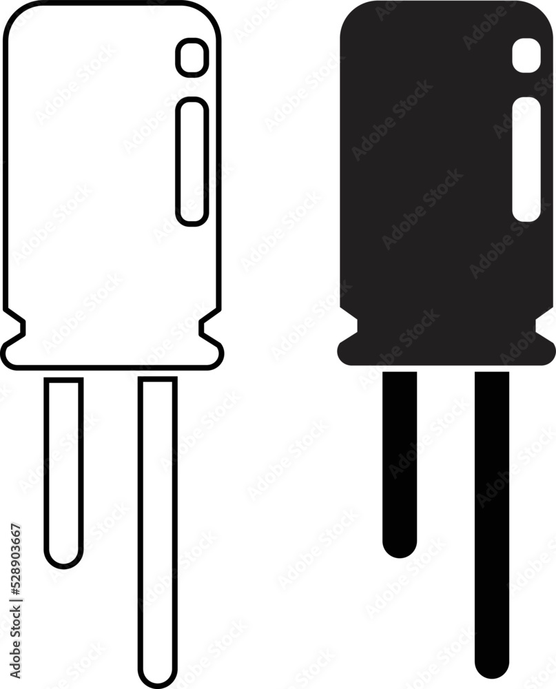 capacitor icon on white background. radio capacitor sign. electrical ...