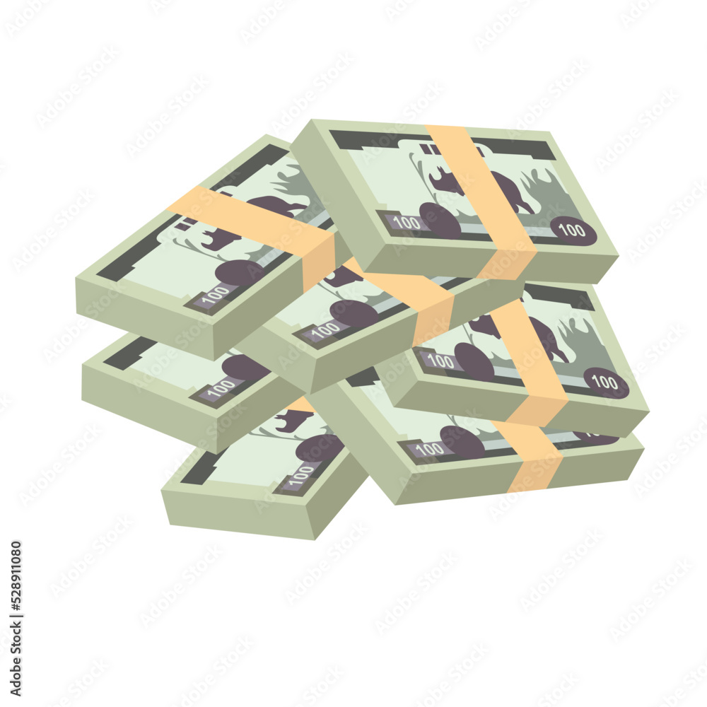 Nepalese Rupee Vector Illustration. Nepal money set bundle banknotes ...