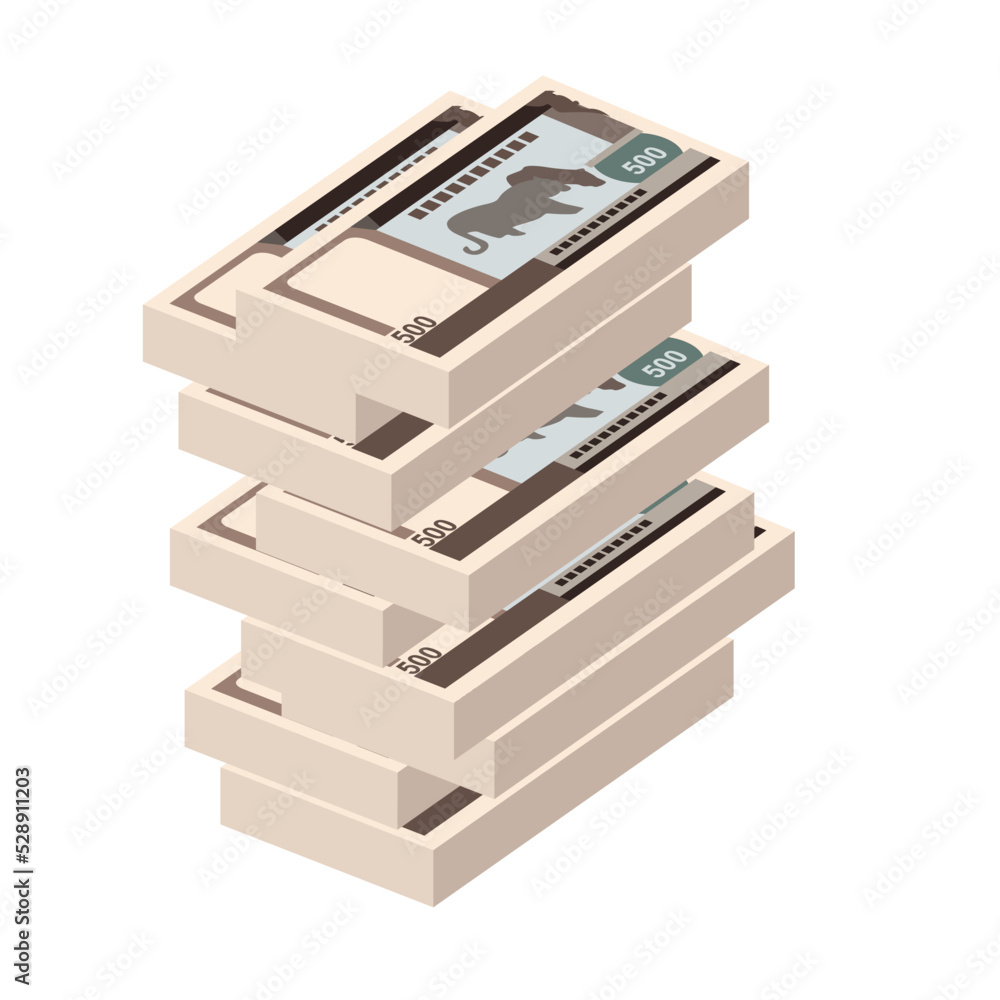 Nepalese Rupee Vector Illustration. Nepal money set bundle banknotes ...