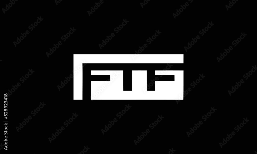 FTF letter logo design with black background in illustrator, vector ...