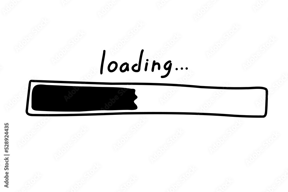 Loading bar in sketch doodle style. Hand drawn load process. Doodle Loading bar. Loading the ...
