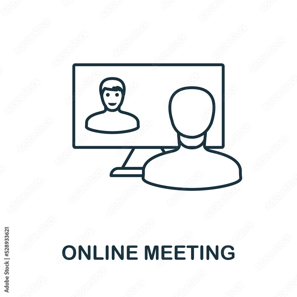 Online Meeting icon. Simple element from new normality collection ...
