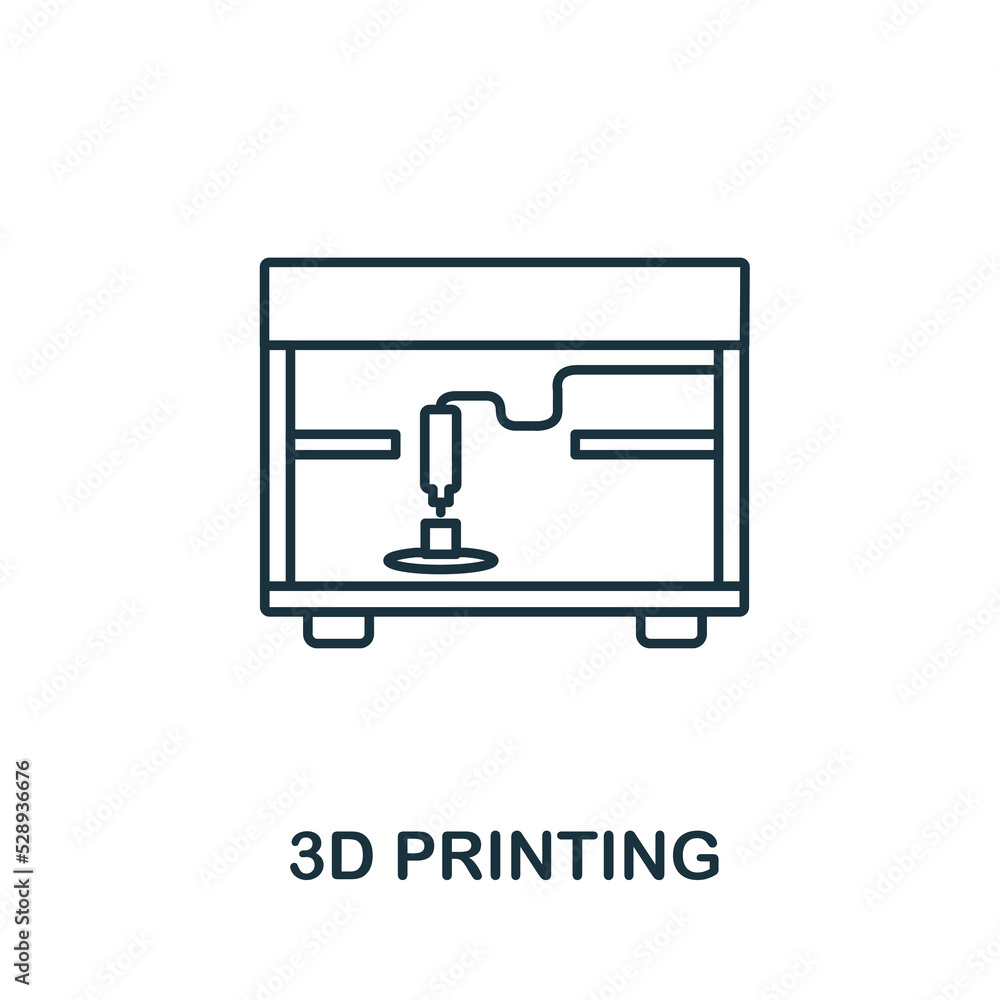 3D Printing icon. Simple element from technology collection. Line 3D ...