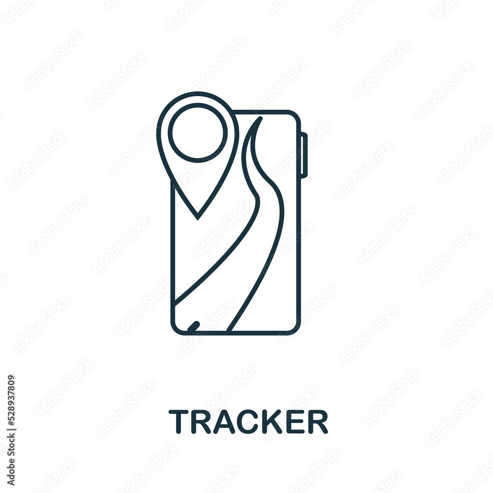 Tracker icon. Simple element from technology collection. Line Tracker ...