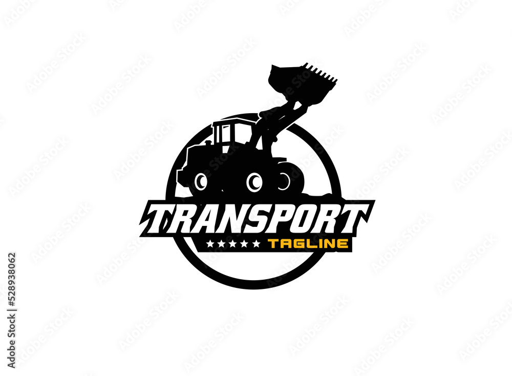 Loader logo vector for construction company. Heavy equipment template ...