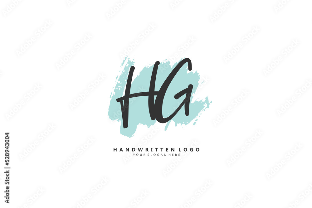 HG Initial handwriting or handwritten logo for identity. Logo with ...