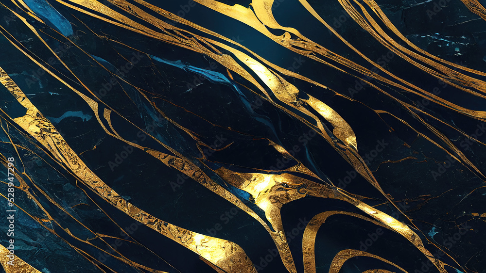 Blue marble texture background with golden veins, Italian marble slab ...