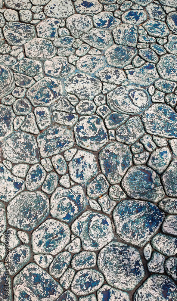 cobblestone floor pattern of medieval epic fantasy palace with blue ...