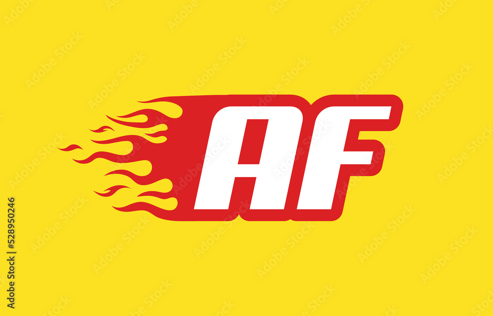 AF or A F fire logo vector design template. Speed flame icon letter for ...