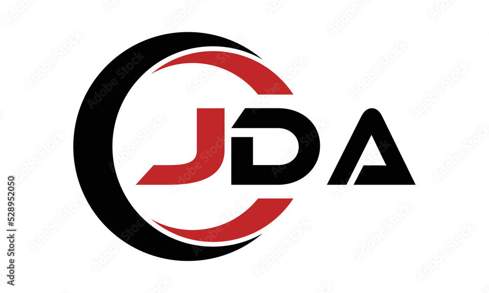 JDA three letter swoosh logo design vector template | monogram logo ...