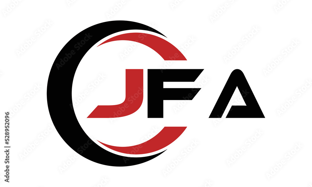 JFA three letter swoosh logo design vector template | monogram logo ...