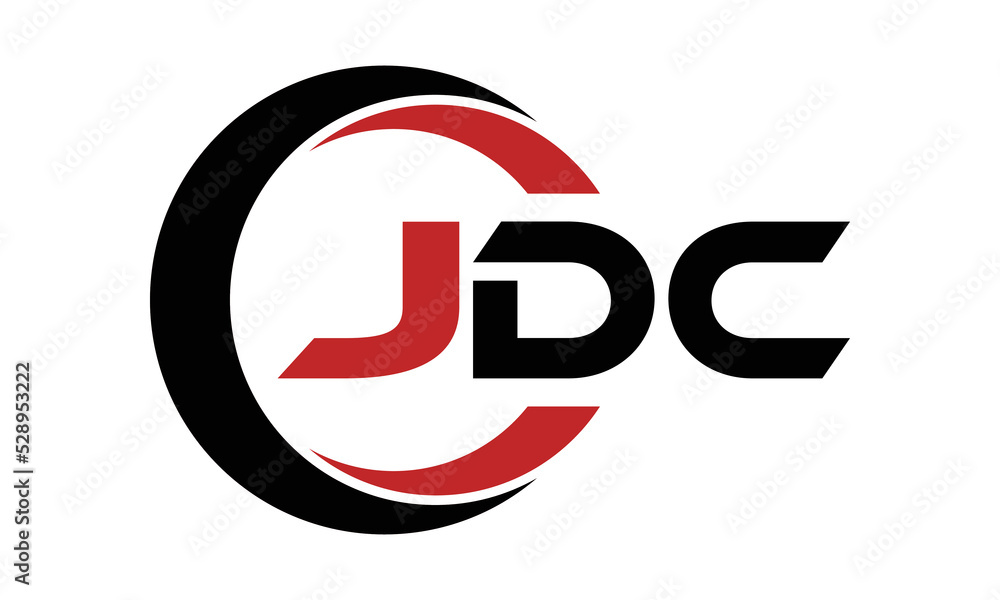 JDC three letter swoosh logo design vector template | monogram logo ...