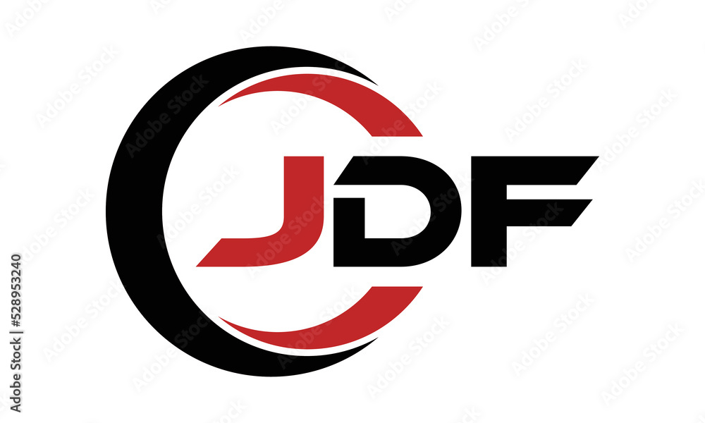 Vektorová grafika „JDF three letter swoosh logo design vector template | monogram logo ...