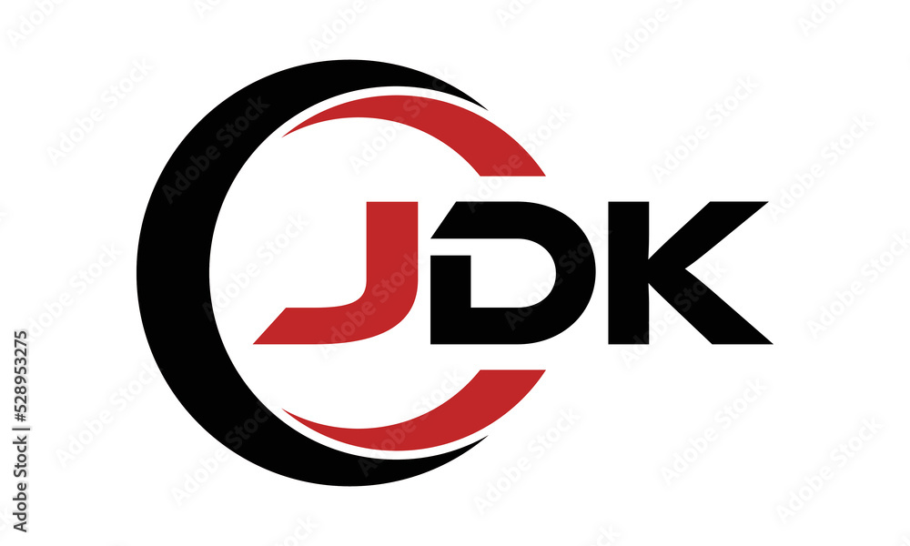 JDK three letter swoosh logo design vector template | monogram logo ...