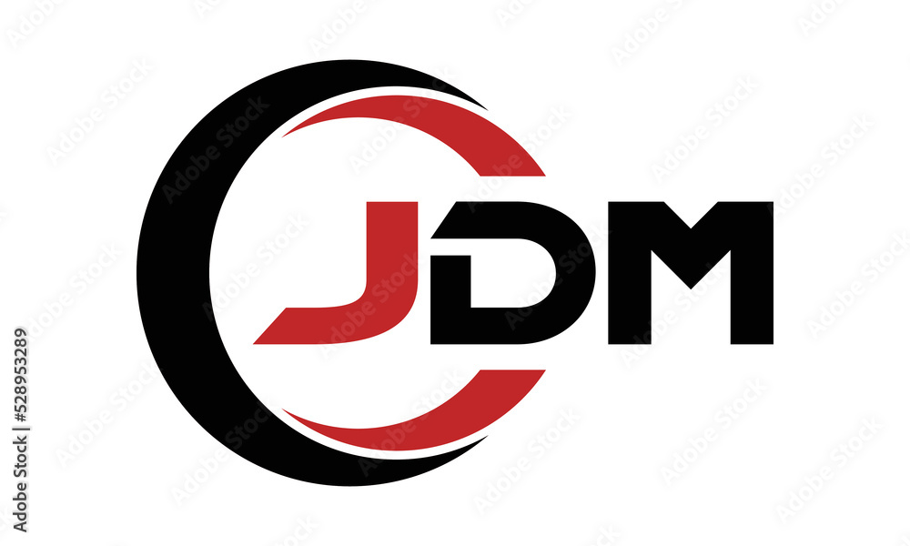 JDM three letter swoosh logo design vector template | monogram logo ...