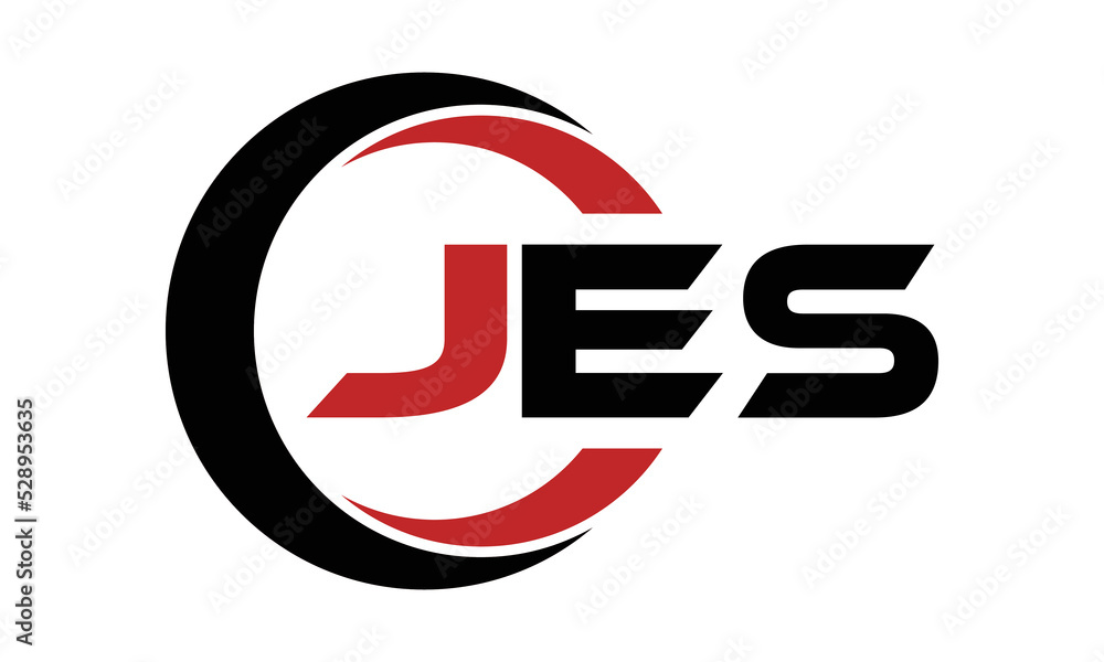 JES three letter swoosh logo design vector template | monogram logo ...
