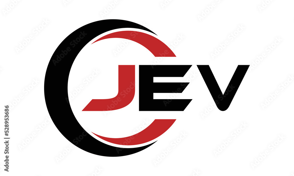 JEV three letter swoosh logo design vector template | monogram logo ...