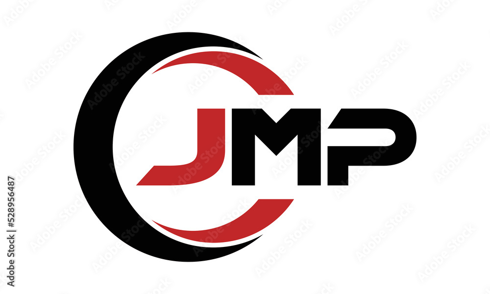 JMP three letter swoosh logo design vector template | monogram logo ...
