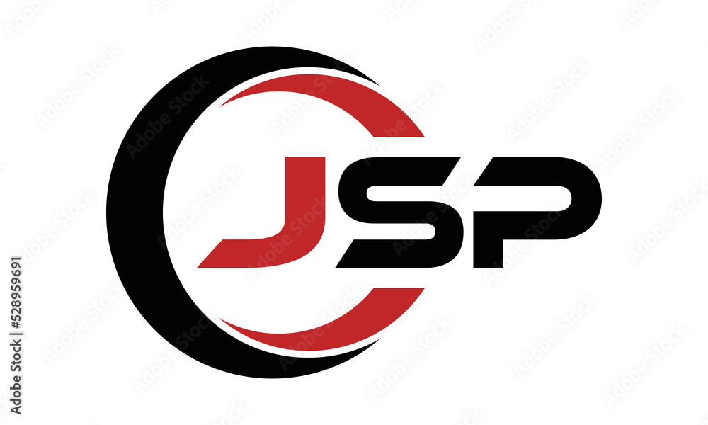 JSP three letter swoosh logo design vector template | monogram logo | abstract logo | wordmark ...