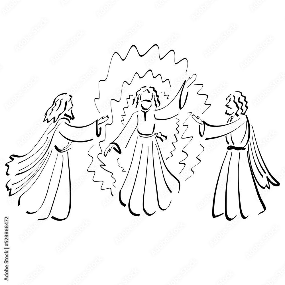 Transfiguration of the Lord, Jesus in the light, Moses and Elijah ...