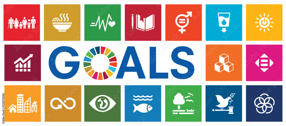 Sustainable Development colorful Wheel with Typography vector design ...