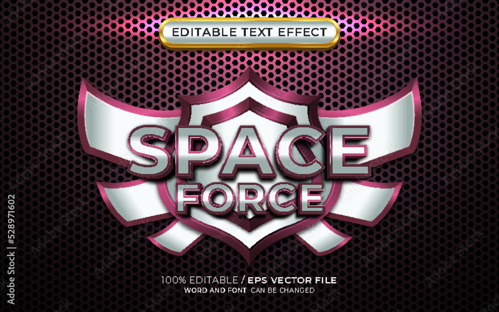 Space Force Badge with Editable 3D Text Effect Stock Vector | Adobe Stock