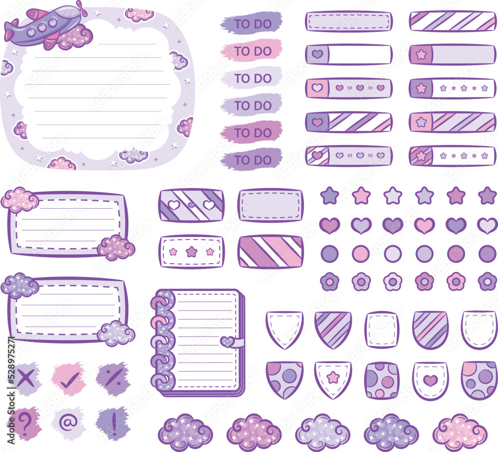 collection of digital printable frame notes with planners sticker and ...